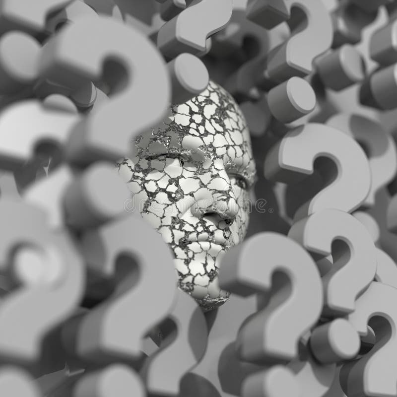 Question OrÂ DilemmaÂ Concept with the Head of a Man Stock Photo ...