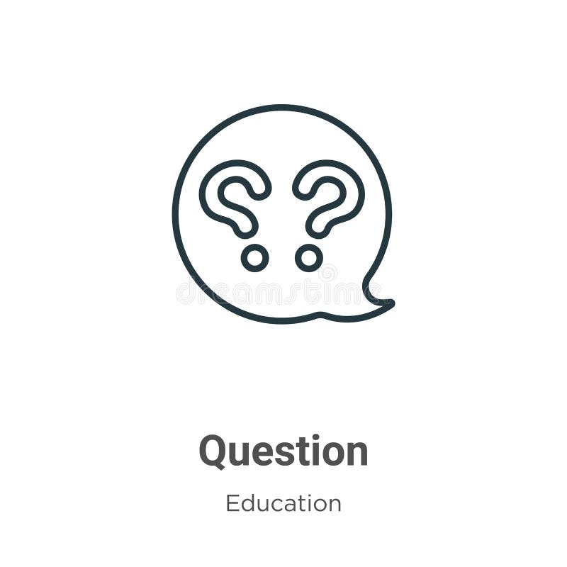 Question Outline Vector Icon. Thin Line Black Question Icon, Flat ...