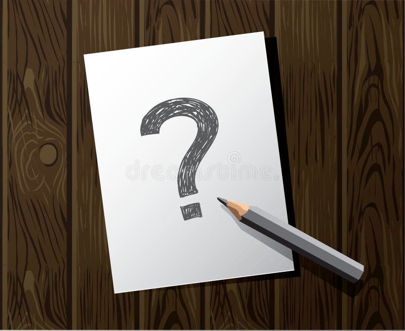 Question pen paper table stock vector. Illustration of graphic - 55302613