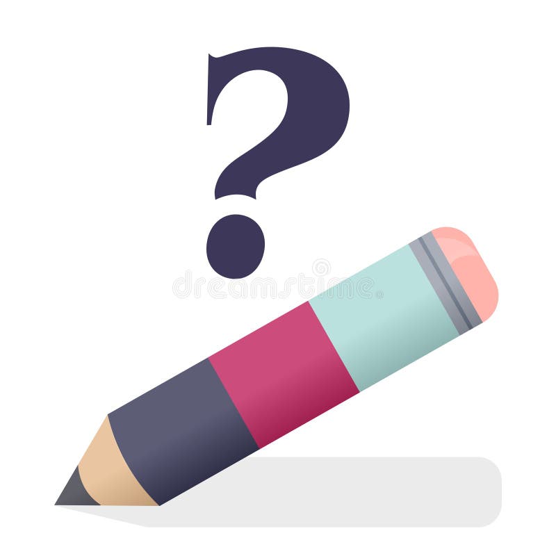 Pencil with Question Mark Icon. Flat Design. Vector Illustration. Stock ...