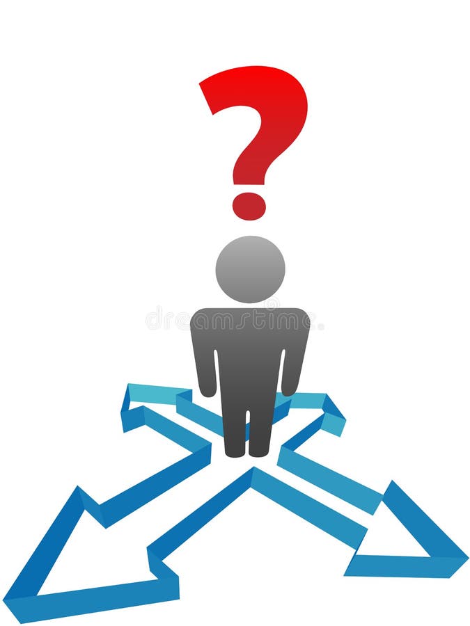Question Person Decision Direction Arrows Stock Vector - Illustration ...
