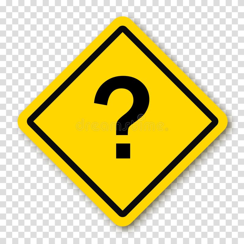 Question Point in a Yellow Square or Rhombus with a Shadow. Symbol of ...
