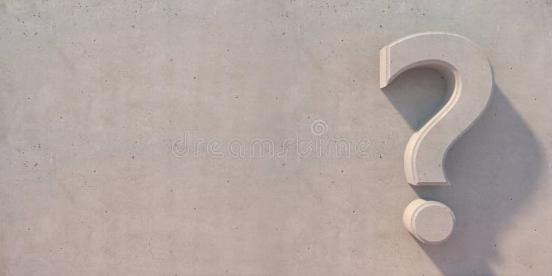 Questionmark on Concrete Wall Background. 3d Illustration Stock ...
