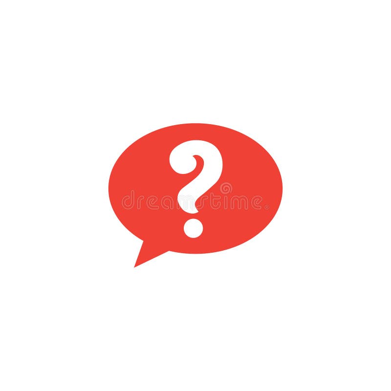 Question Red Icon on White Background. Red Flat Style Vector ...