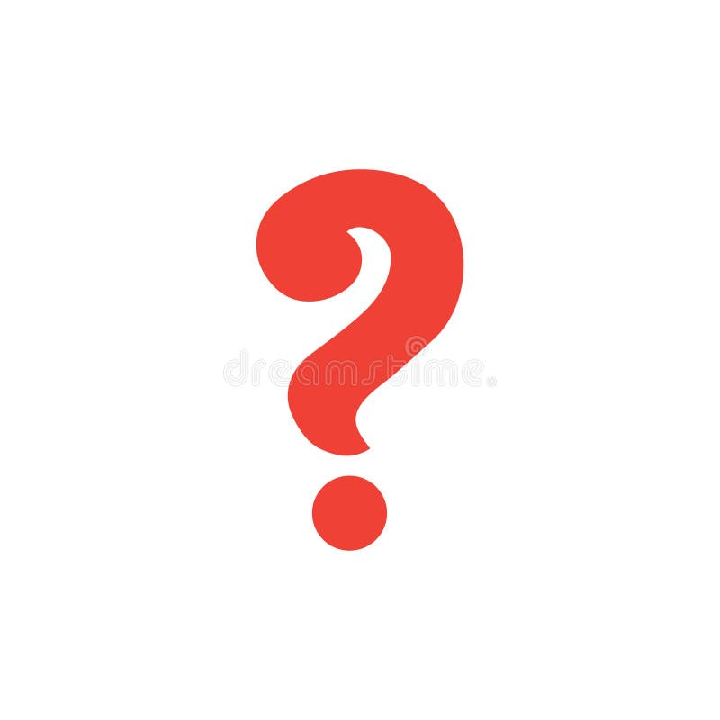 Question Red Icon on White Background. Red Flat Style Vector ...