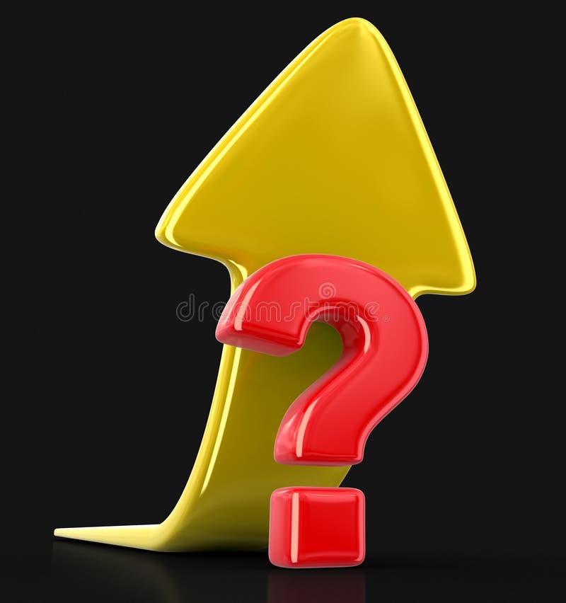 Question Sign with Arrow Up Stock Illustration - Illustration of arrow ...
