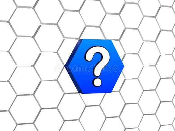 Question Sign in Blue Hexagon Stock Illustration - Illustration of ...