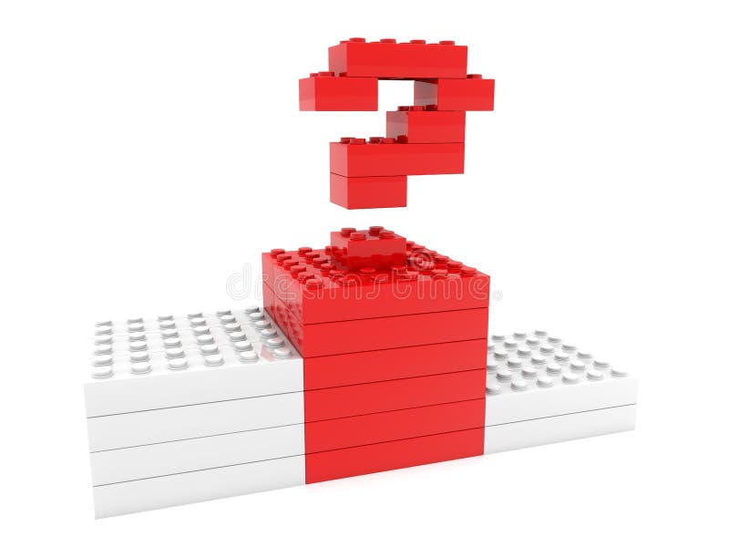 Question Sign Concept Built from Toy Bricks Stock Illustration ...