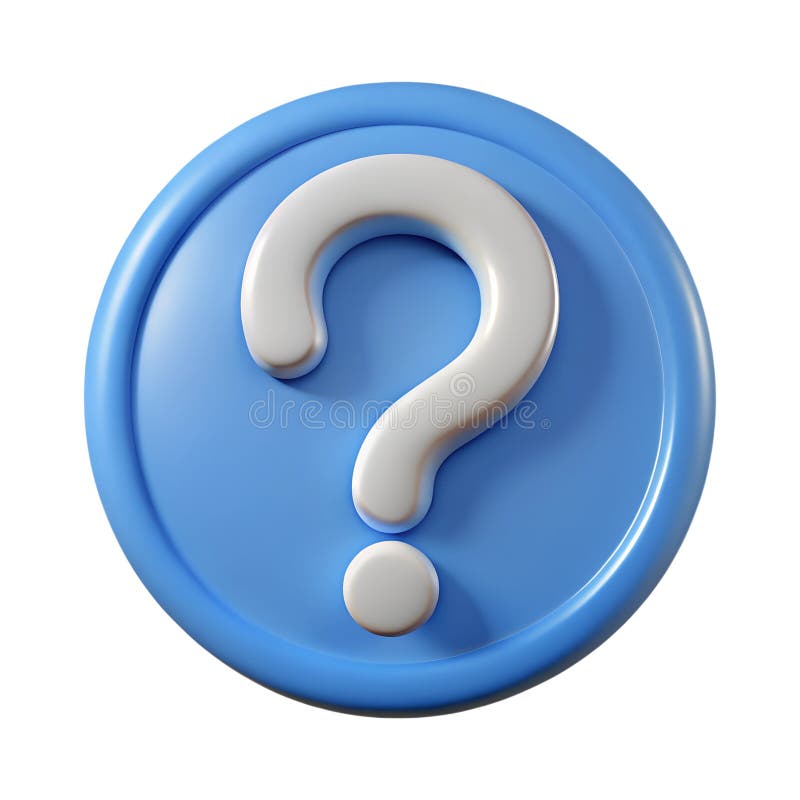 Question Sign 3d Render. Interface Button Isolated on White Stock Image ...