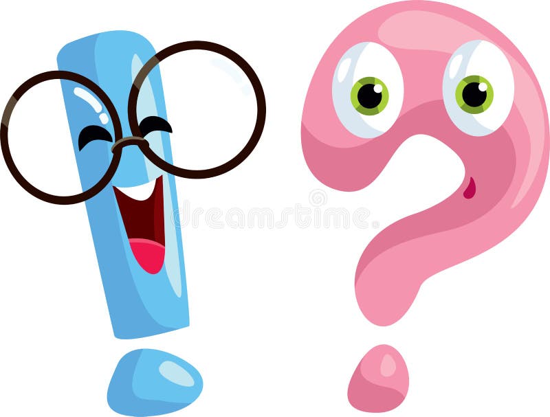 Question Sign and Exclamation Mark Cartoon Characters Stock Vector ...