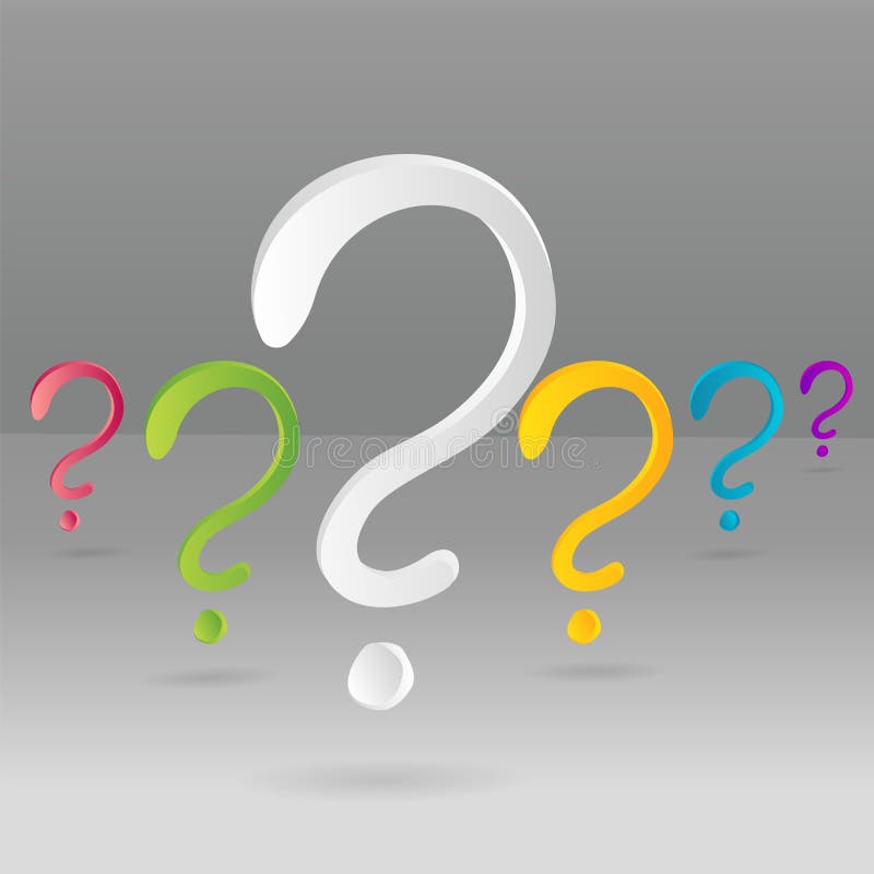 Question Signs Colorful Vector Illustration, Problem and Priority ...