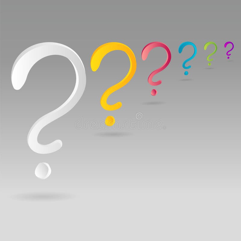 Question Signs Colorful Vector Illustration, Problem and Priority ...