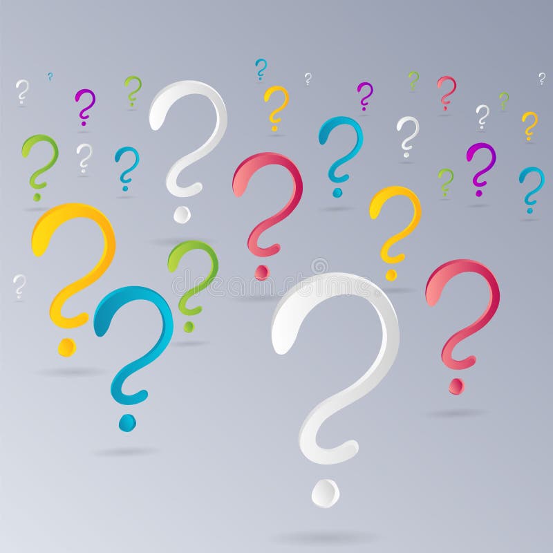 Question Signs Colorful Vector Illustration, Problem and Priority ...