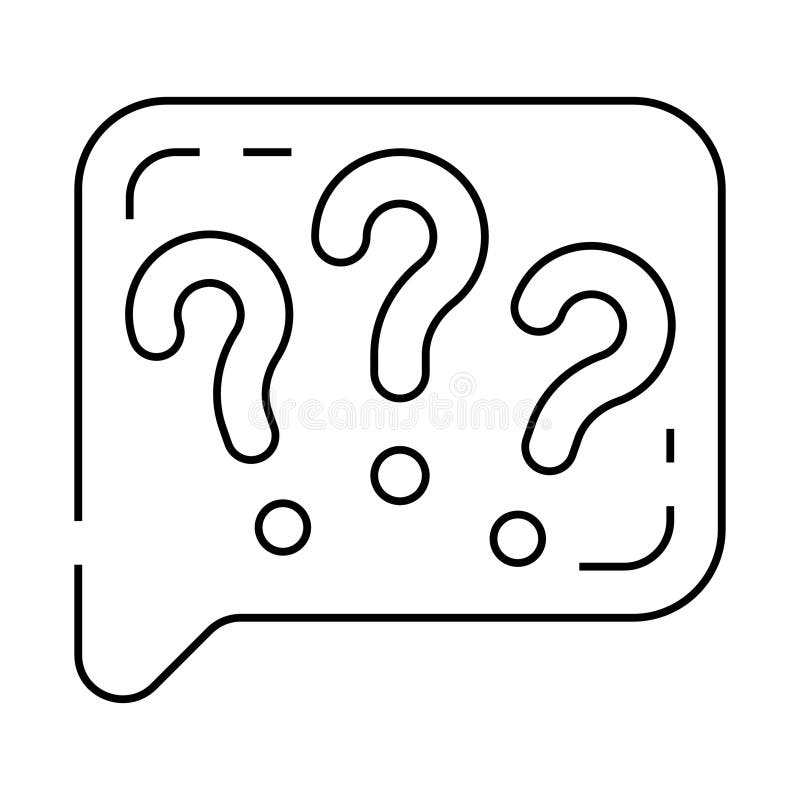 Question Speak Line Icon Vector Illustration Stock Illustration ...