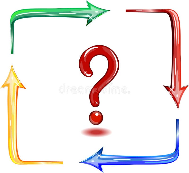 Question in a Square from Color Arrows. Stock Vector - Illustration of ...