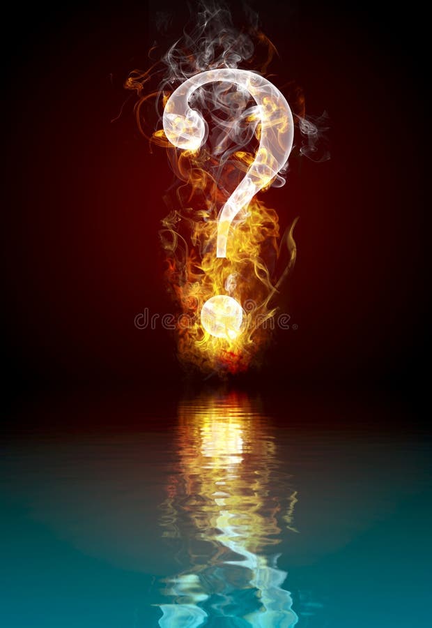 Burning question mark stock illustration. Illustration of ignite - 13781654