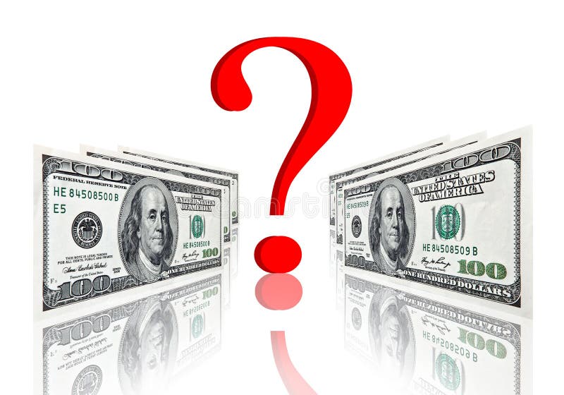 Question Symbol between Dollar Banknotes Stock Illustration ...