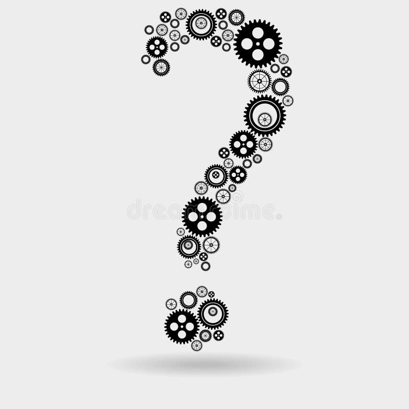 Question Symbol of Gears. Vector Illustration Stock Vector ...