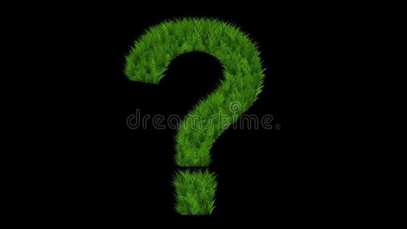 Question Symbol with Green Grass Effect on Plain Black Background Stock ...