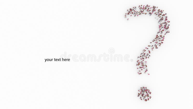 Question Symbol Isolated Group of Different People. 3d Rendering Stock ...
