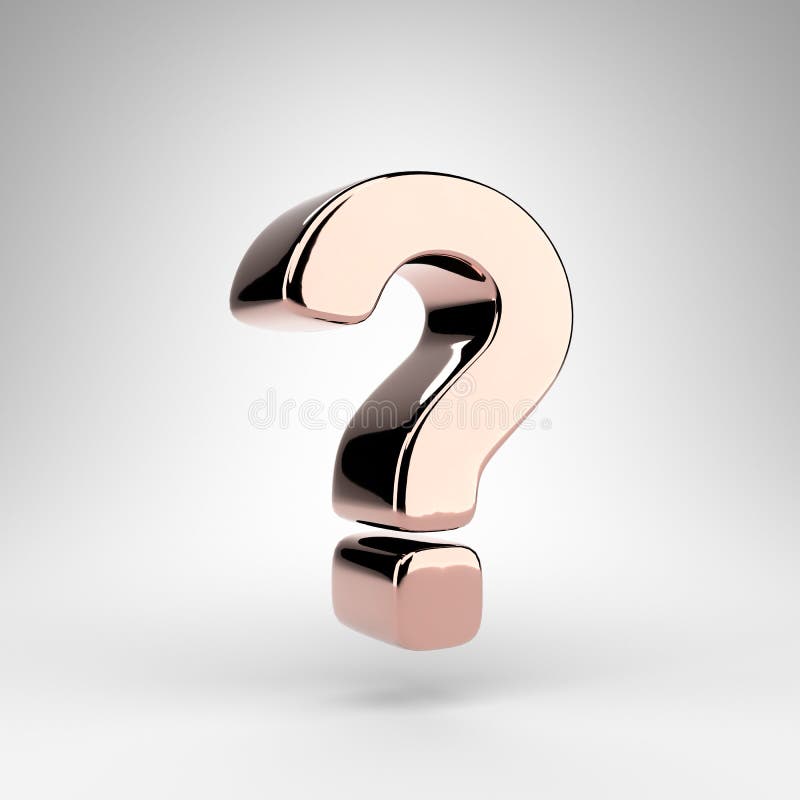 Chrome Question Mark Symbol. 3D Render Shiny Metal Font Isolated on ...