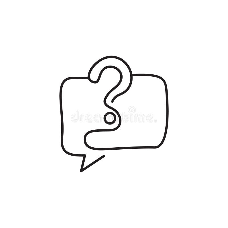 Question Text Bubble, One Line Question Chat . Simple One Line Vector ...
