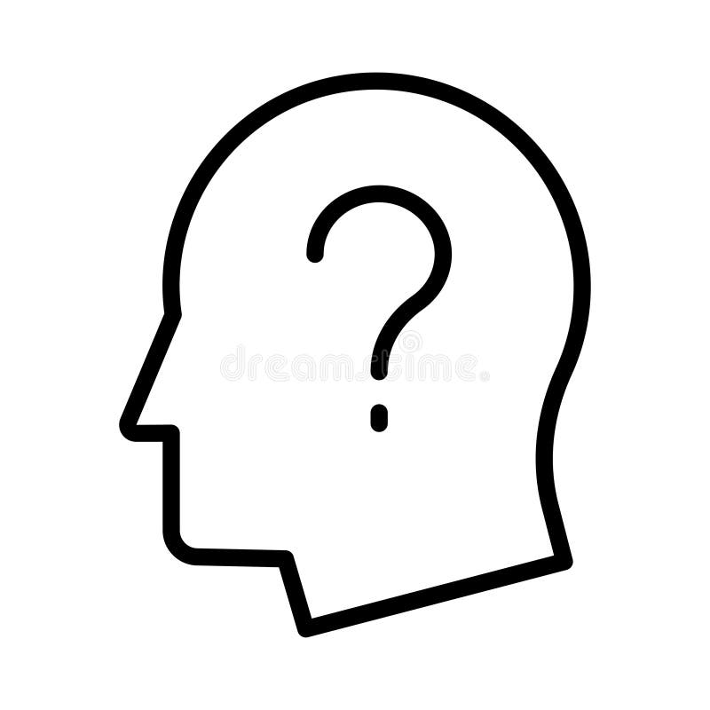 Question Thin Line Vector Icon Stock Vector - Illustration of vector ...