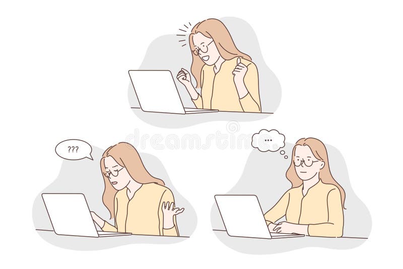 Question, Thinking, Success Set Concept Stock Vector - Illustration of ...