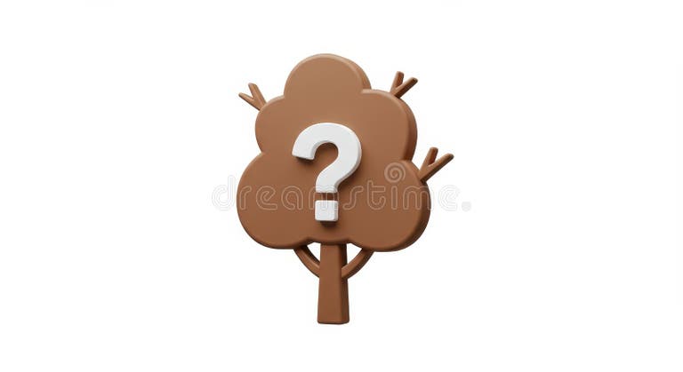 Question Tree 3D Render stock illustration. Illustration of finger ...
