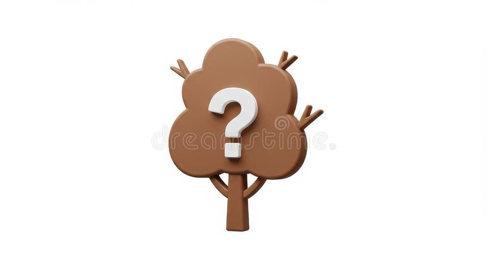 Question Tree 3D Render stock illustration. Illustration of finger ...