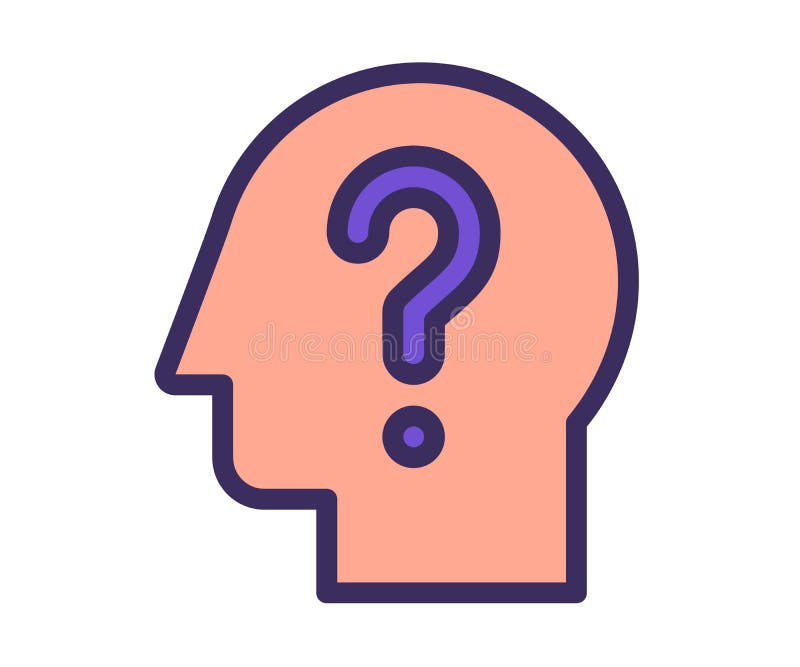Question Understand Help Single Isolated Icon with Filled Outline Line ...