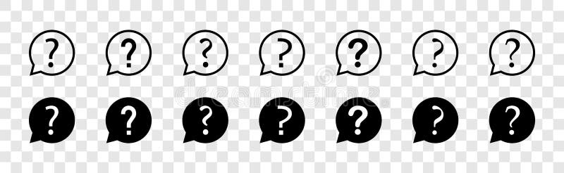 Question Vector Icons Collection. Question with Speech Bubbles ...
