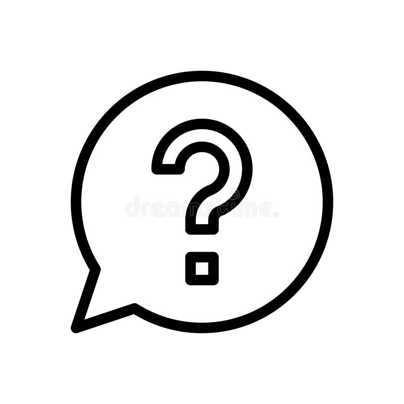 Question Vector Thin Line Icon Stock Vector - Illustration of round ...