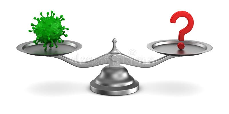 Question and Virus on White Background. Isolated 3D Illustration Stock ...