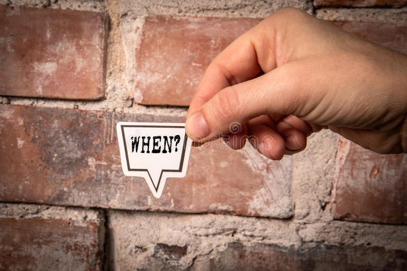 When. Question on a White Speech Bubble Stock Photo - Image of mark ...