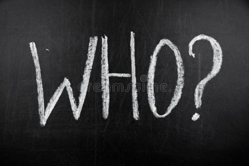 Question Who on Black Chalkboard Stock Photo - Image of drawing, answer ...