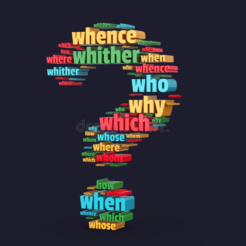 Question Words Drawing As Question Mark Stock Illustration ...