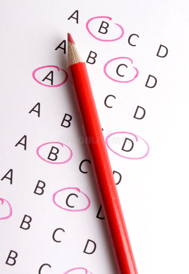 Questionaire with Red Pencil Stock Image - Image of education ...