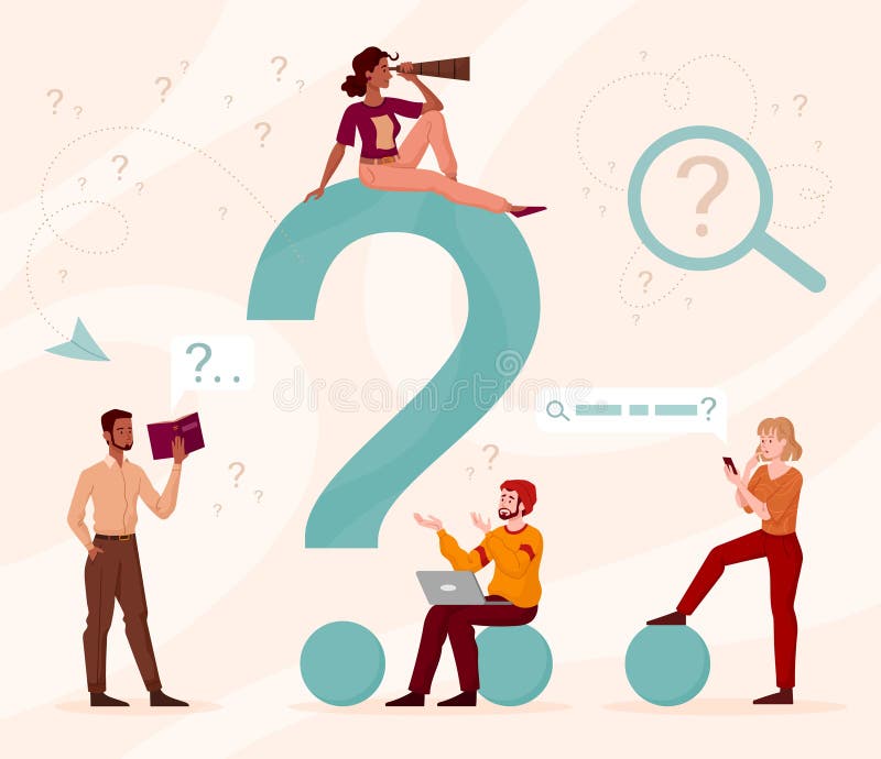 Questioning and Contemplating Abstract Concept Stock Vector ...