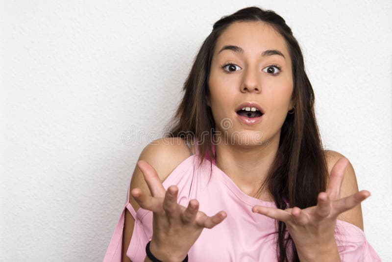 Questioning girl stock photo. Image of excited, animated - 22393742