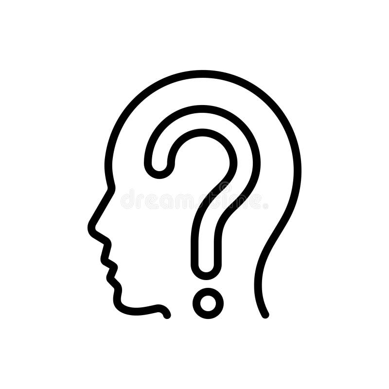 Black Line Icon for Questioning, Inquiry and Ask Stock Vector ...