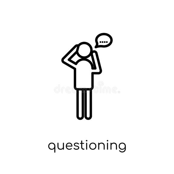 Questioning Icon. Trendy Modern Flat Linear Vector Questioning I Stock Vector - Illustration of ...