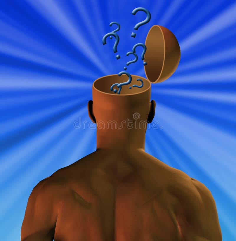 Questioning Mind. 3D Rendering Stock Illustration - Illustration of ...