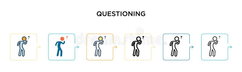 Questioning Vector Icon in 6 Different Modern Styles. Black, Two ...