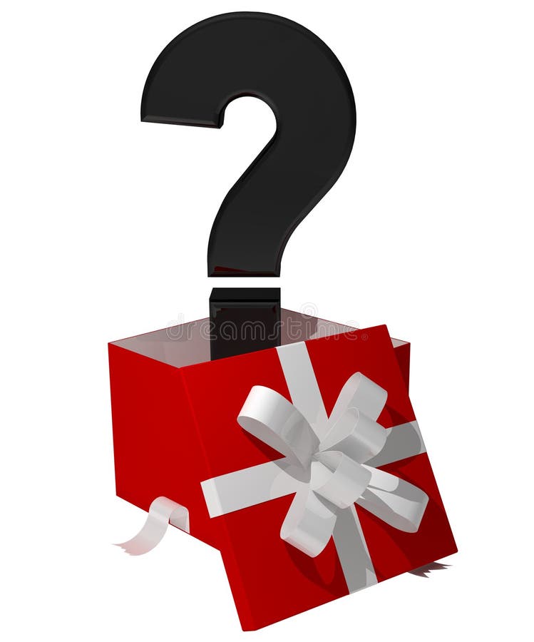 Surprise present stock illustration. Illustration of question - 27751653