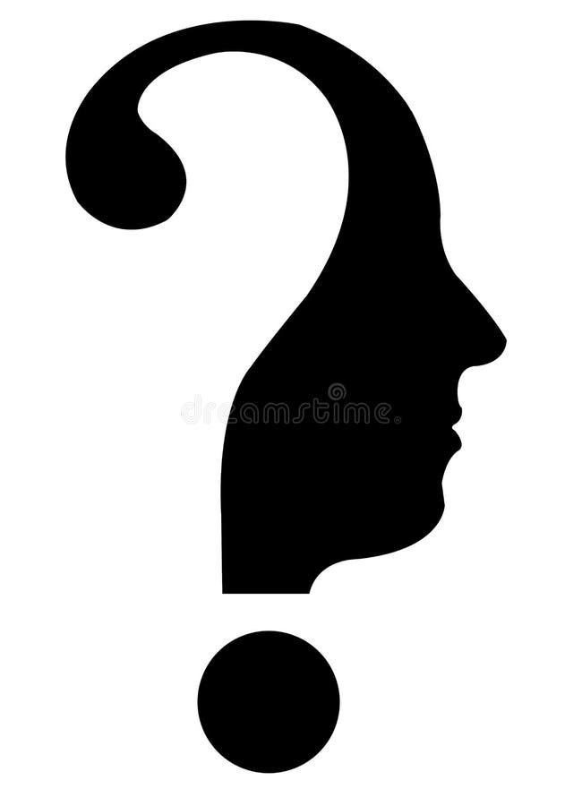 Question mark head stock illustration. Illustration of intellect - 86045462