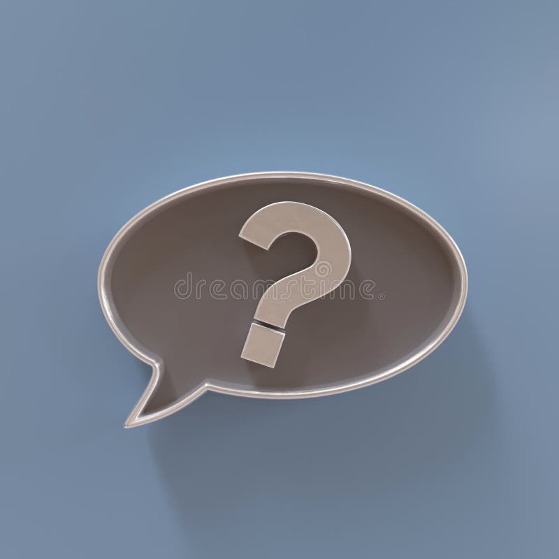 Questionmark in a Speech Bubble. Ask a Question Concept. 3d Stock ...