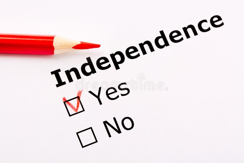 Questionnaire Concept. Independence Heading with Yes and No Checkboxes ...