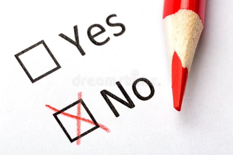 Questionnaire Concept. Yes or No Checkboxes with Red Pencil Stock Image ...