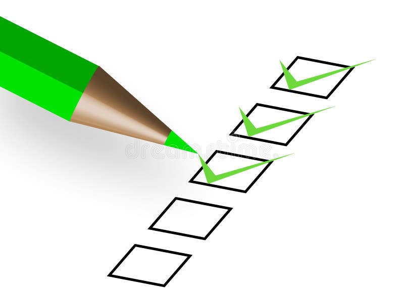 Questionnaire with Green Pen Stock Vector - Illustration of page, note ...